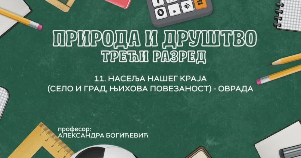 OŠ3 – Priroda i društvo, 11. čas: Naselja našeg kraja (selo i grad ...